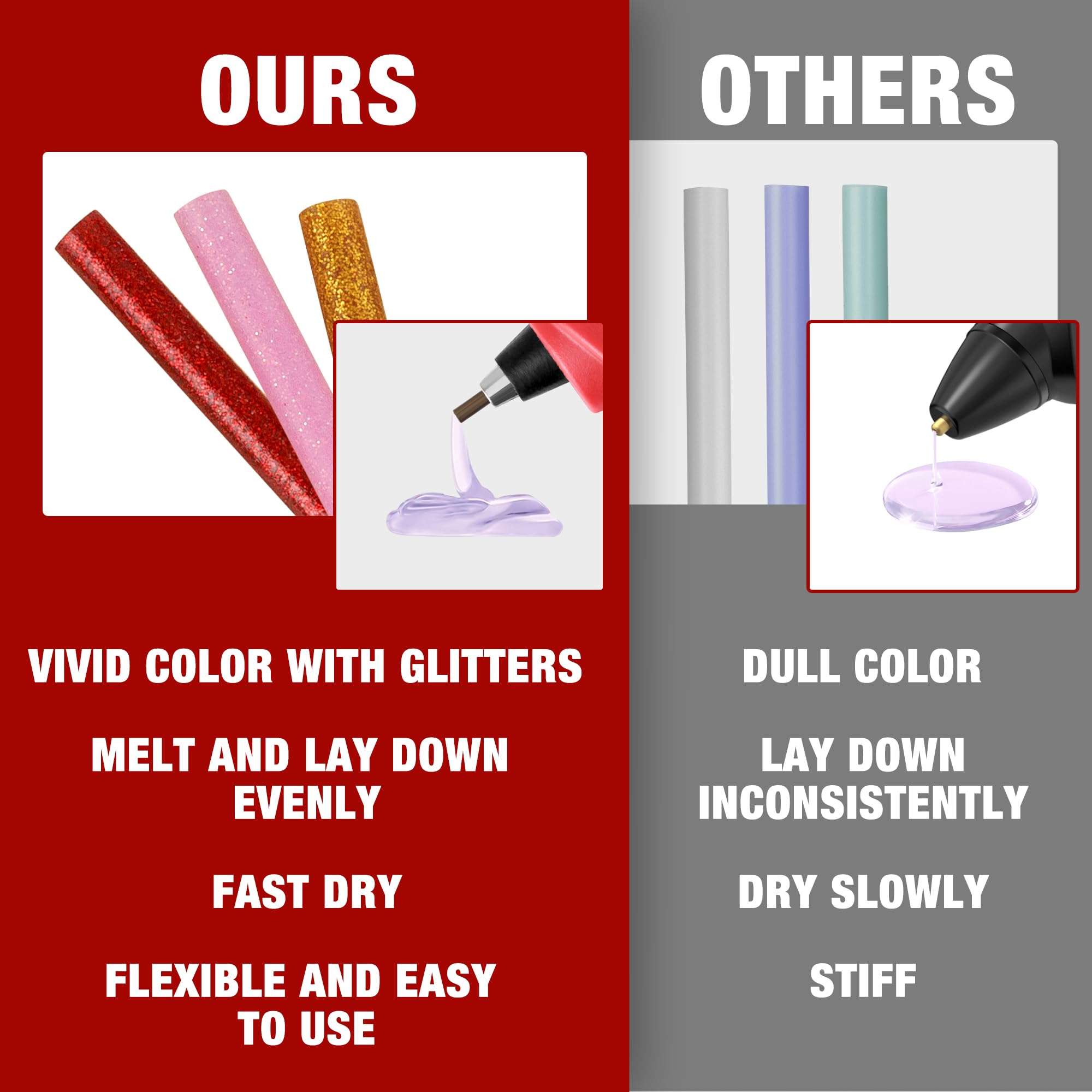 Snapklik.com : Arrow Mini Hot Glue Sticks, 200 Pack Multi Colored Glue ...