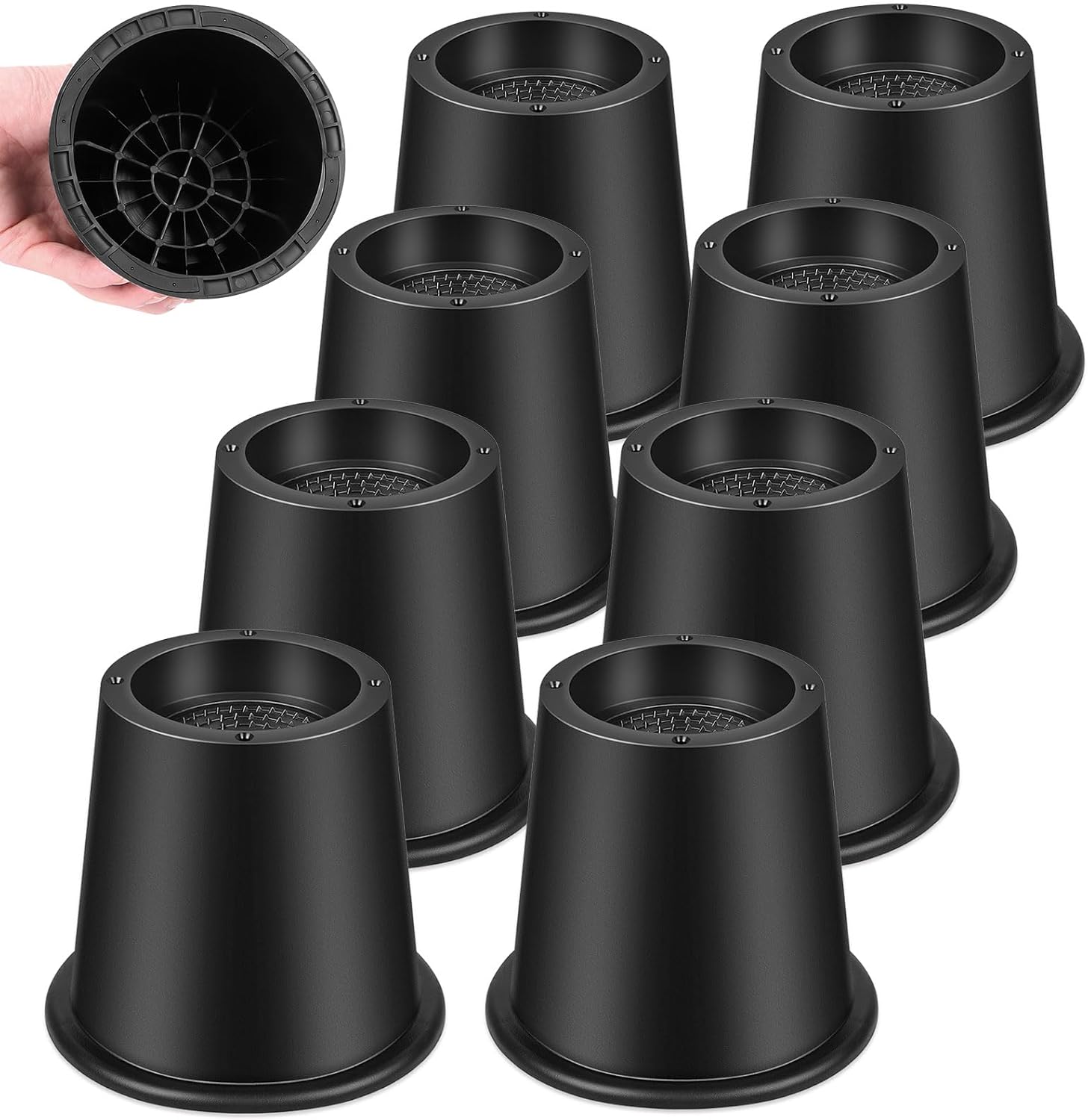 Amazon.com: JONHWI 4 Inch Bed Risers, Round Furniture Risers Heavy Duty ...