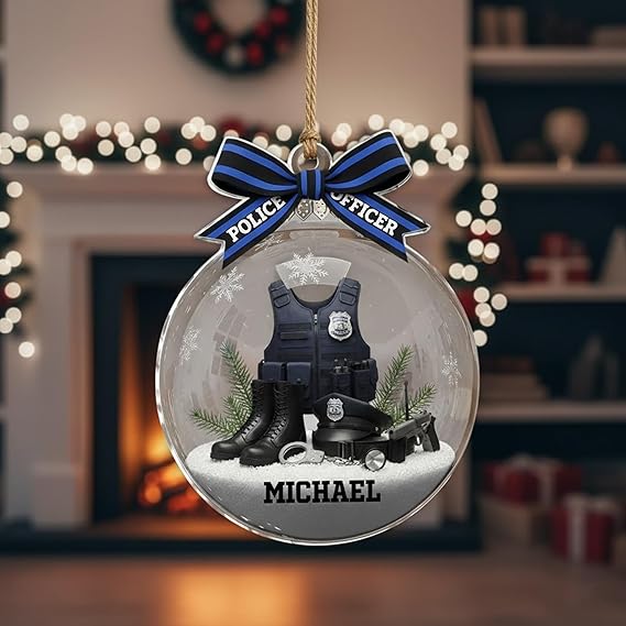 Amazon.com: Personalized Police Officer Christmas Ornament 2025, Unique ...