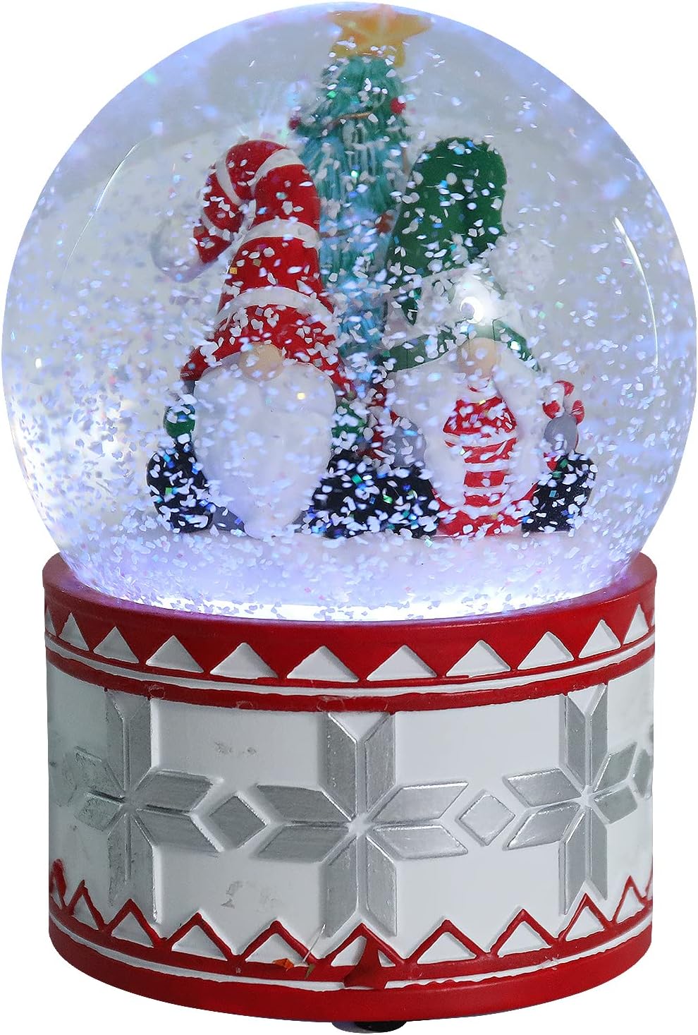 Amazon.com: Bdor Christmas Snow Globe - Two Santas & Christmas Tree ...