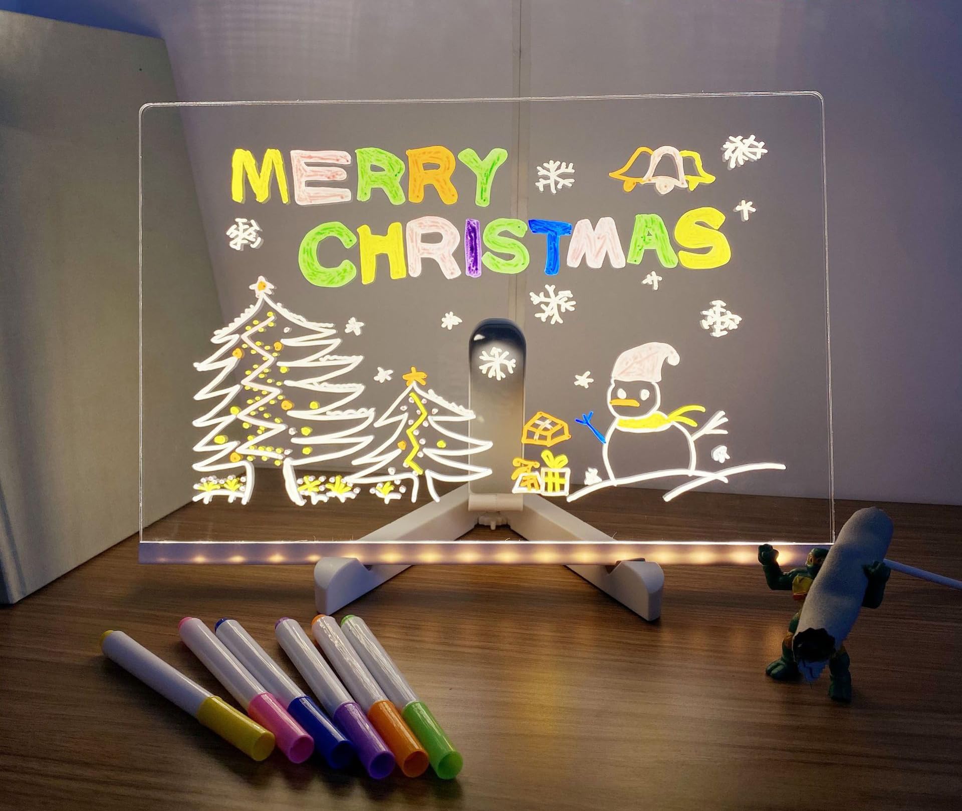 Amazon.com : Acrylic Dry Erase Board with Lamp Light Stand as a Charmy ...