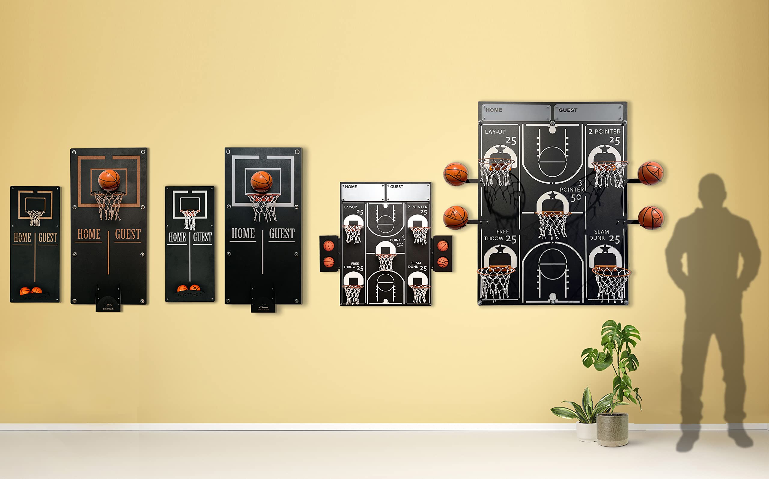 Basketball Hoop Metal Wall Decor, Wall Mounted Game Room Office ...