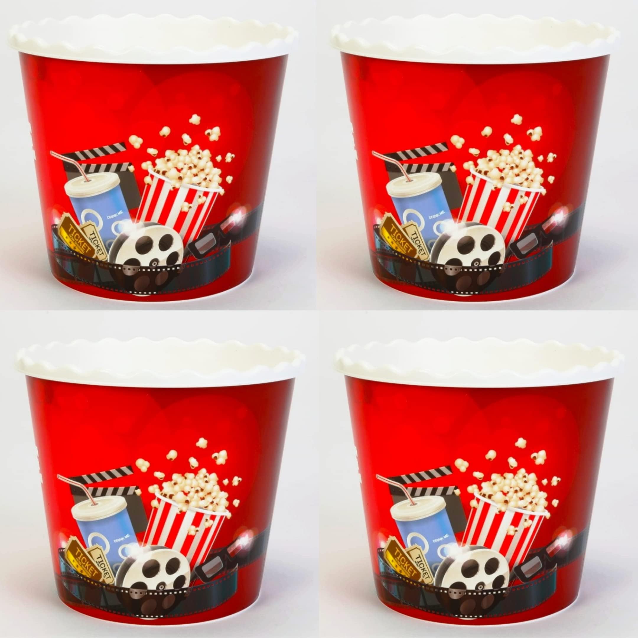 Amazon.com: Extra Large Popcorn Bucket/Container/Bowl/Tub (4 Pack ...