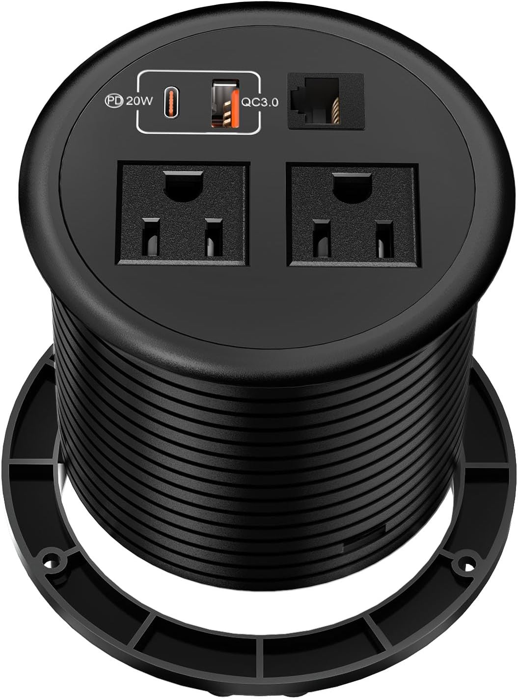 Amazon.com: Recessed Power Grommet with AC Outlets, 3inch Desktop Power ...