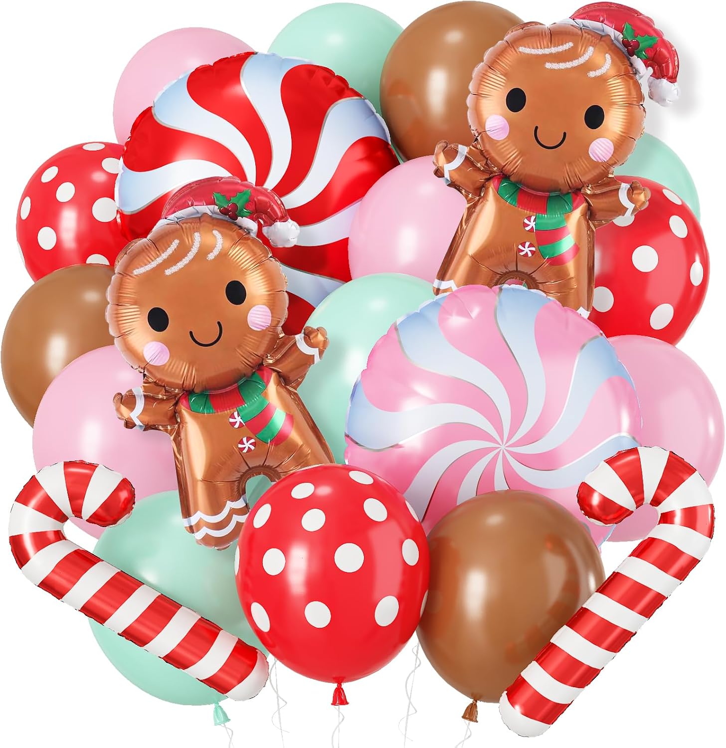 Amazon.com: Christmas Decor Balloons, 12 Inch Red Pink Green Brown ...