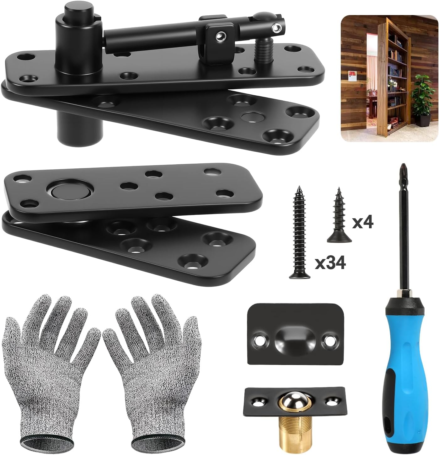 Pivot Hinge Kit for Murphy Door, Hidden Door Hinge Hardware Kit, 570 ...