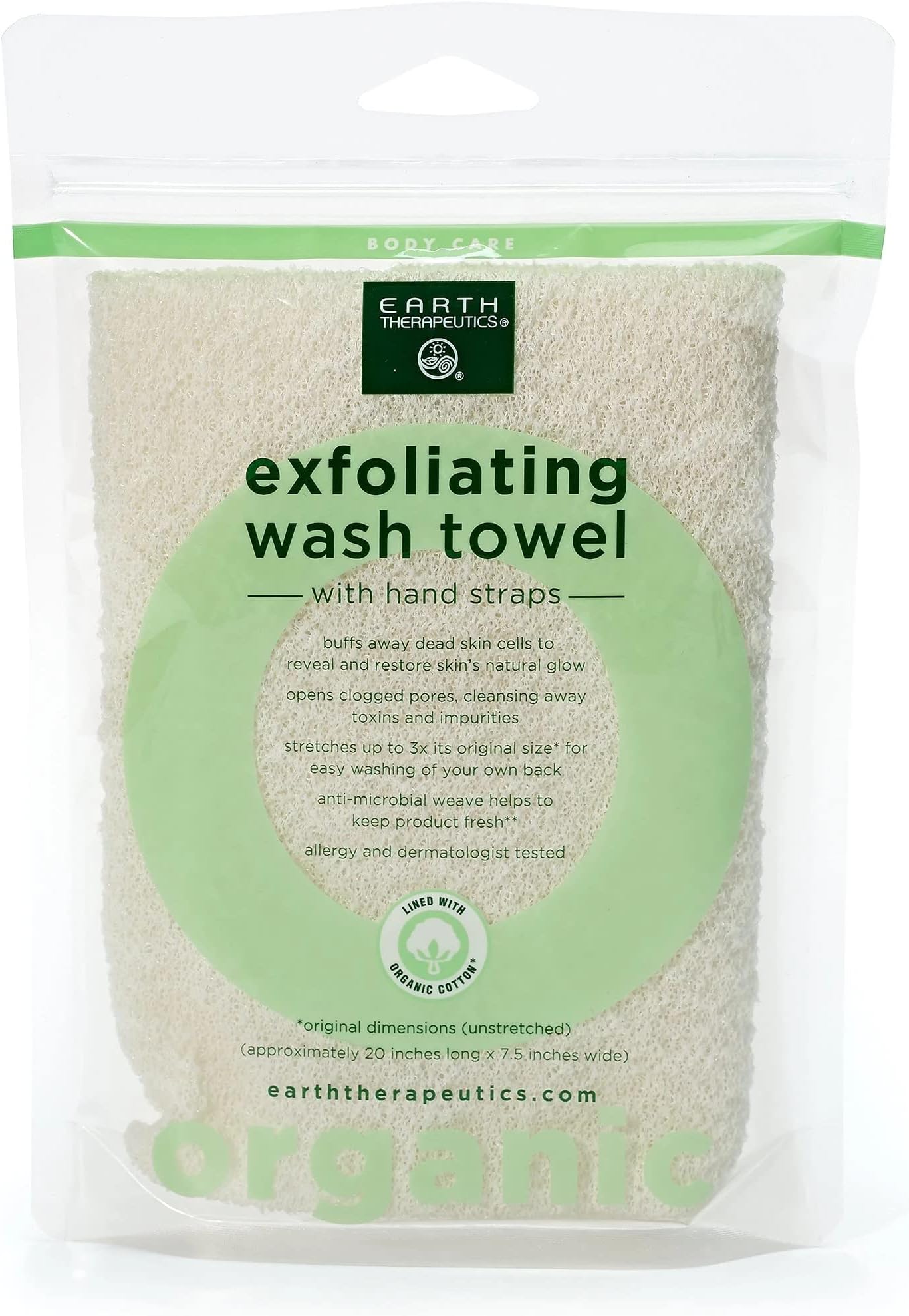 Amazon.com: Earth Therapeutics Exfoliating Hydro Towel in Natural (1 ...