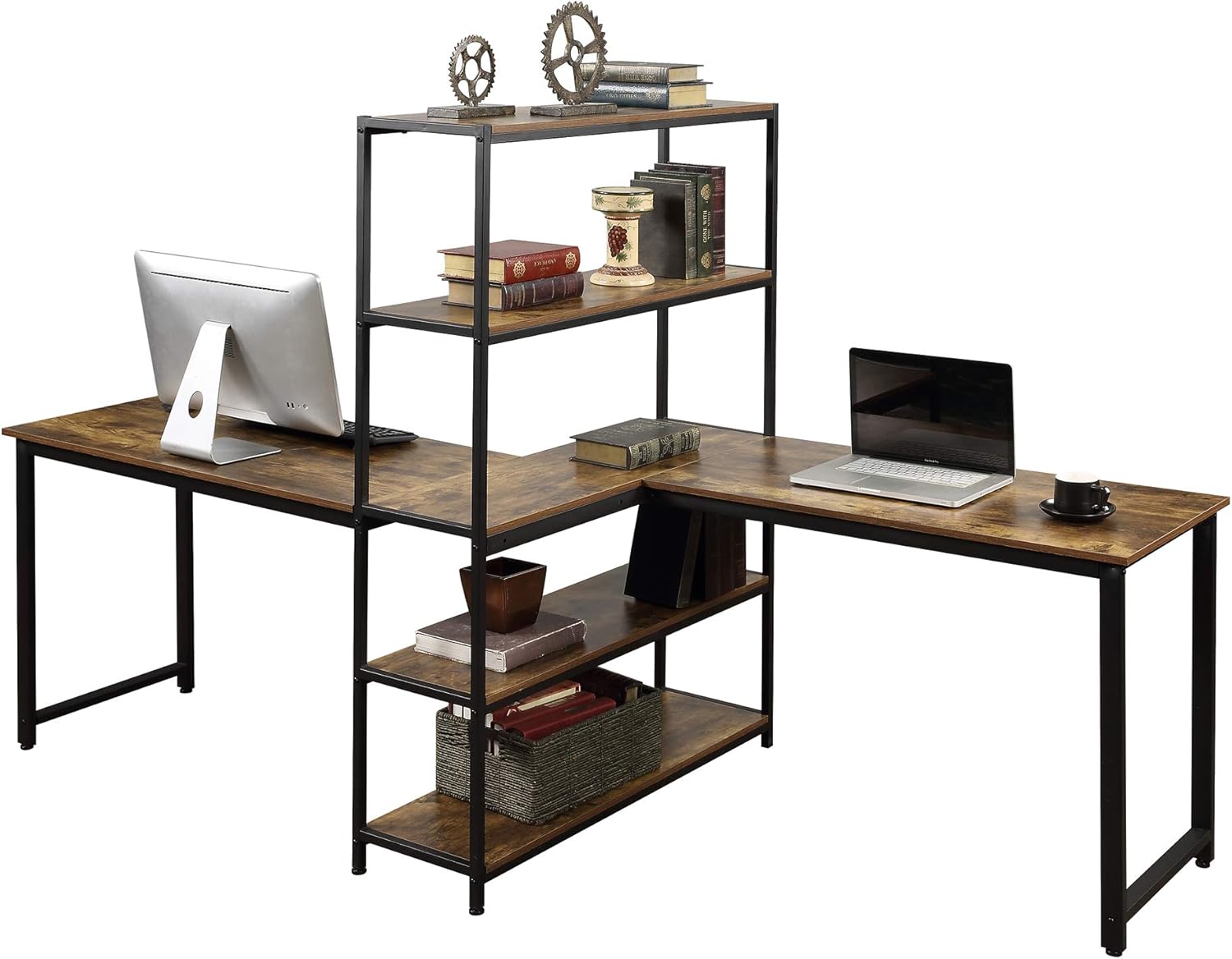 Merax Double Computer Desk with Extra Long Storage Nepal | Ubuy