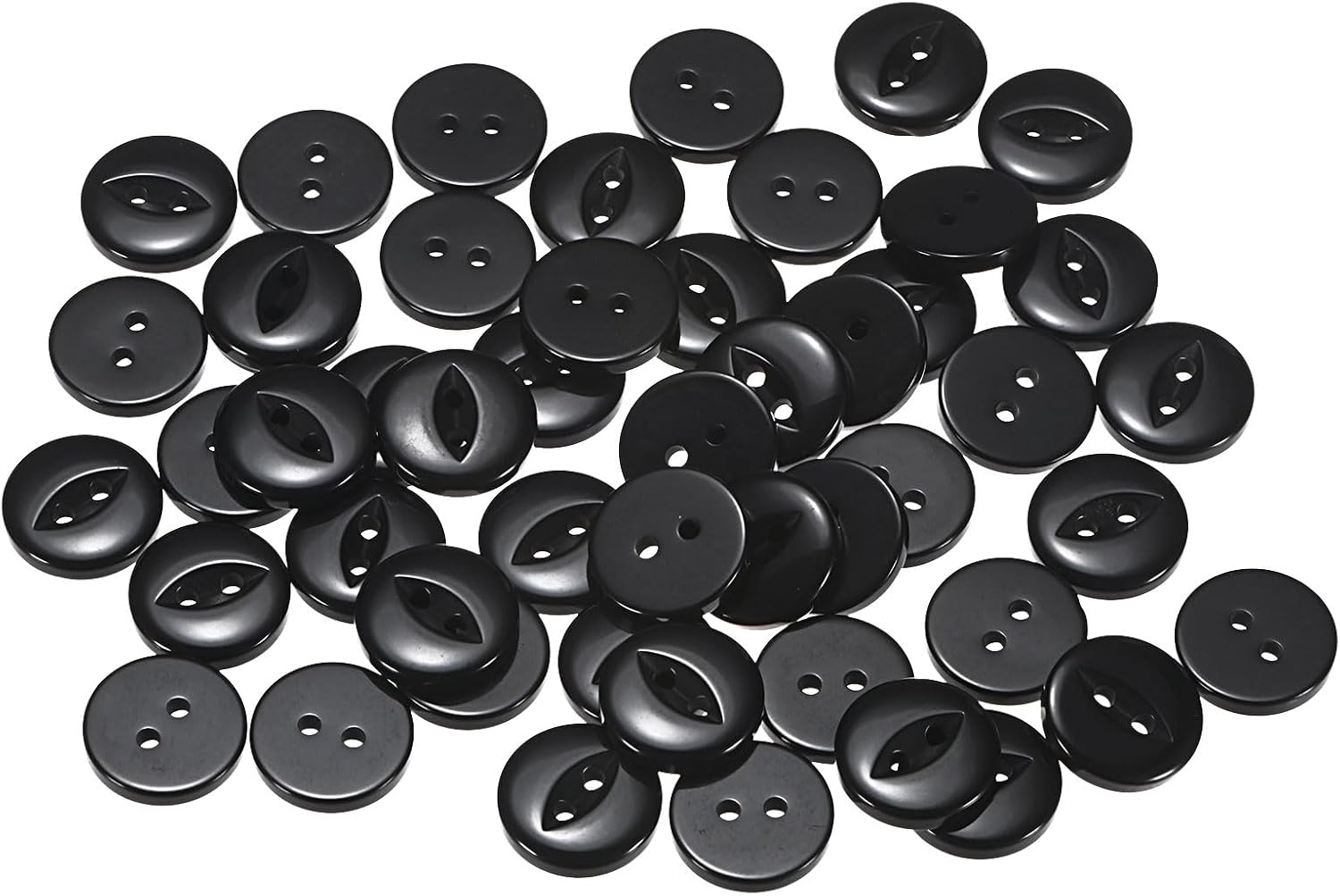 Amazon.com: HARFINGTON 50pcs 24L Black Round Sewing Buttons 15mm 5/8 ...