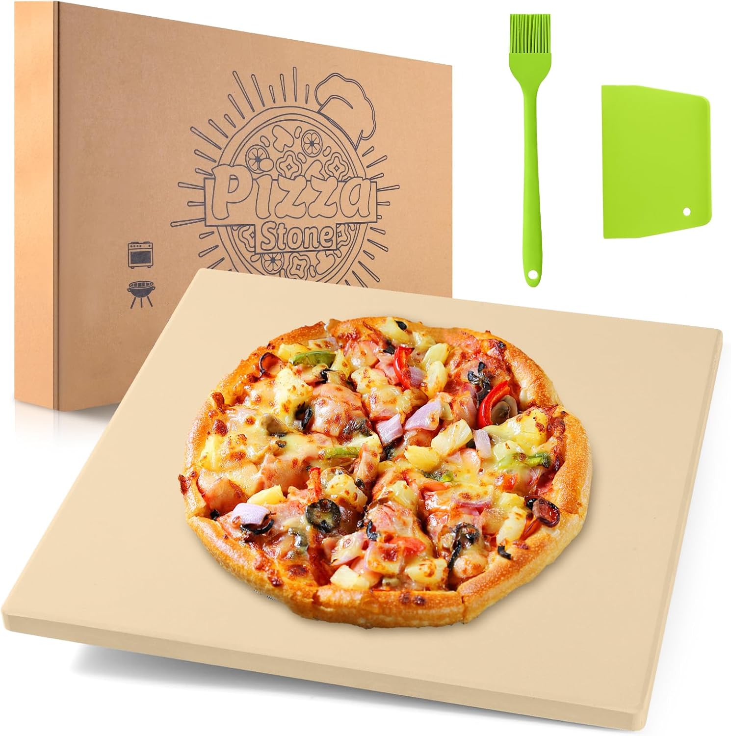 Amazon.com: NumRise Pizza stone, 12" Rectangular Pizza stone for Oven ...
