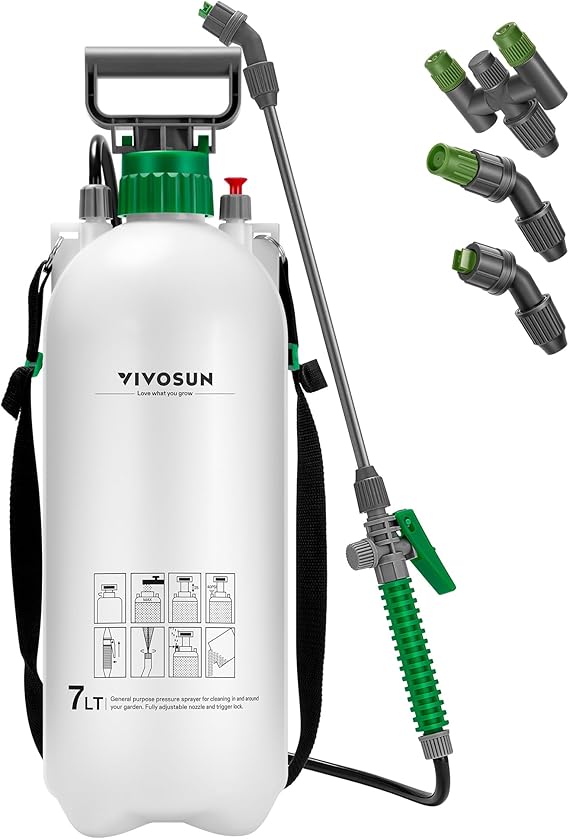 Amazon.com : VIVOSUN Pump Sprayer 1.8 Gallon, Portable Water Spray ...