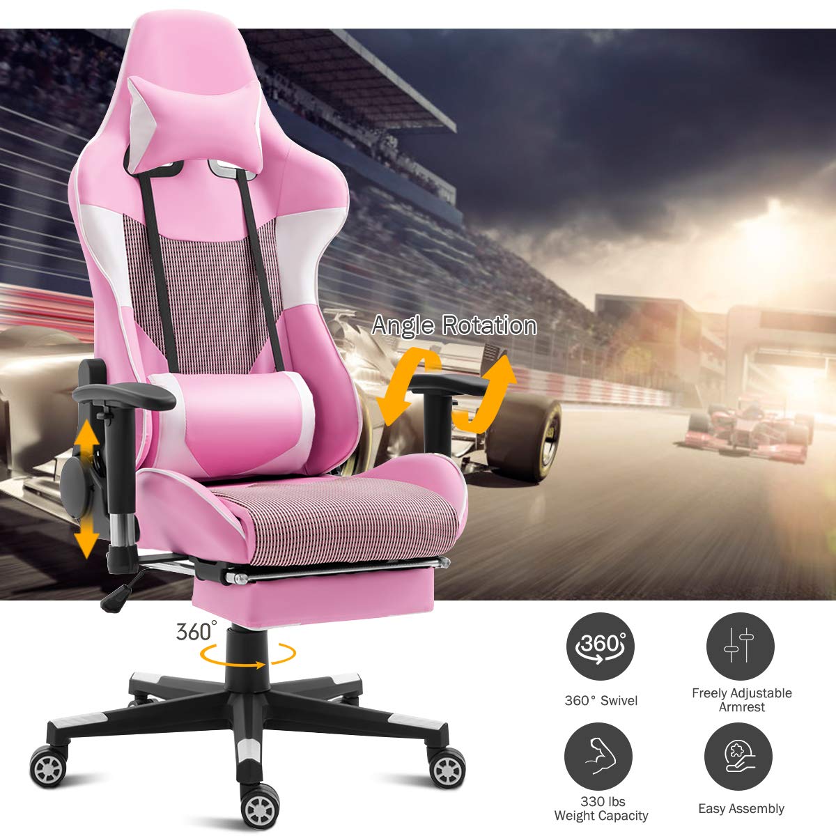 Homall Gaming Chair Office Chair High Back Computer Chair Pu Leather at ...
