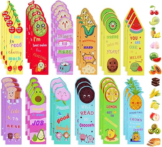 AUAUY 39 Pcs Bookmarks for Kids Scented Bookmark Scratch and Sniff ...