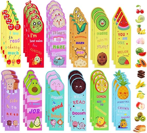 AUAUY 39 Pcs Bookmarks for Kids Scented Bookmark Scratch and Sniff ...