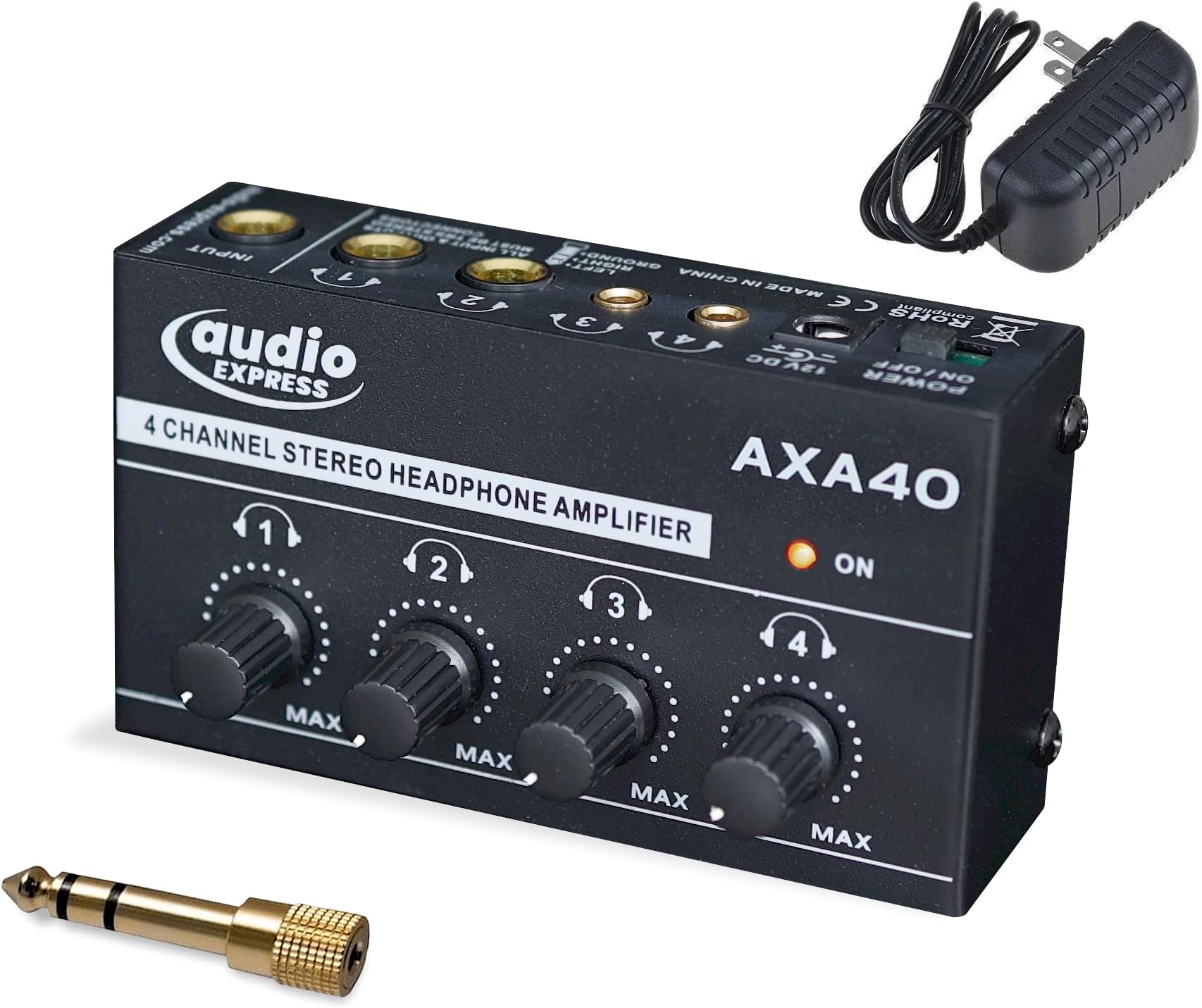 Amazon.com: Audio Express AXA40 Mini 4-Channel Headphone Amp with 1/4 ...