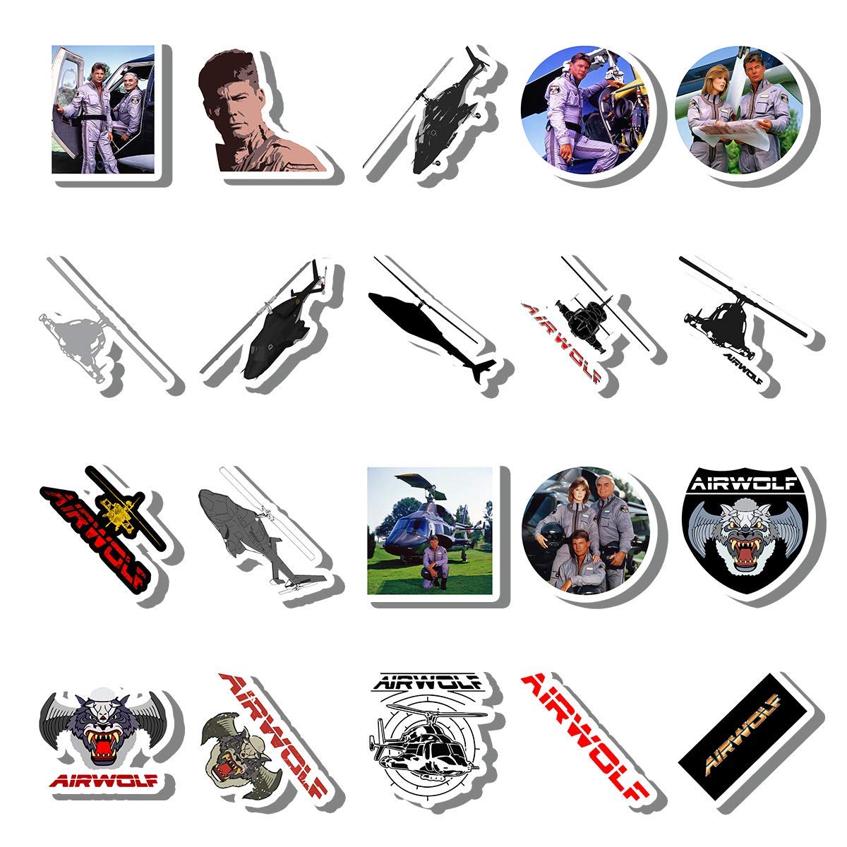 Amazon.com: 20 PCS Stickers Pack Airwolf Aesthetic Vinyl Colorful ...