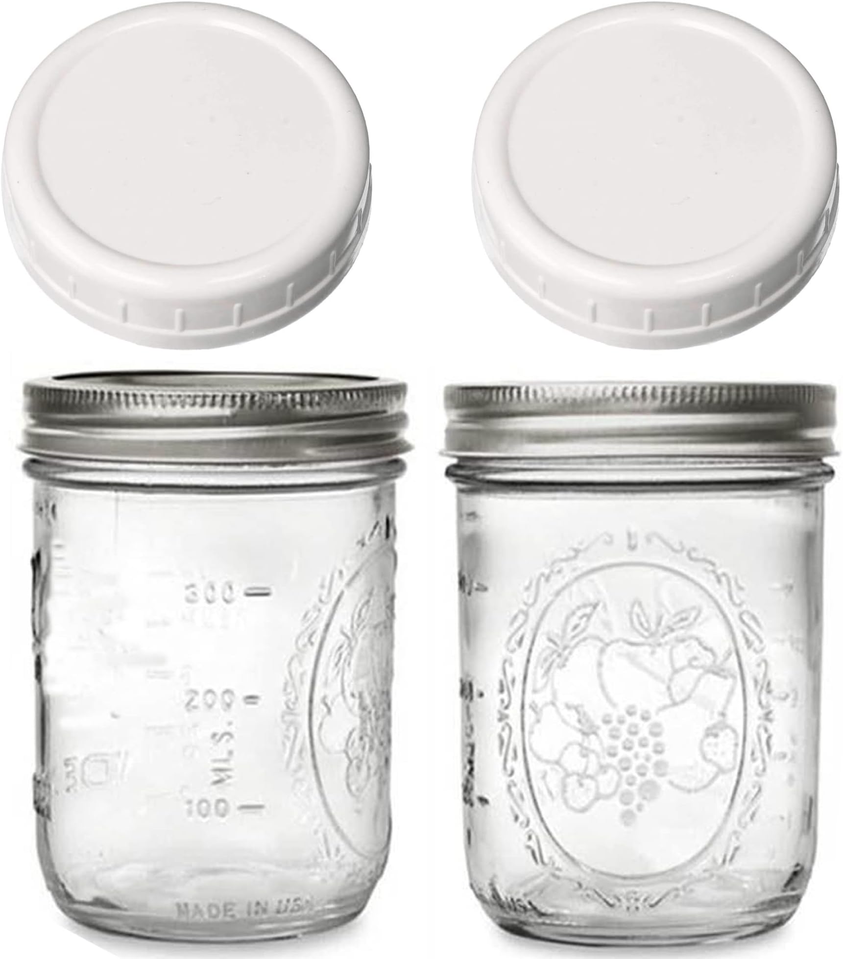 Amazon.com: Ball Mason Jars 8 oz Bundle with Non Slip Jar Opener- Set ...