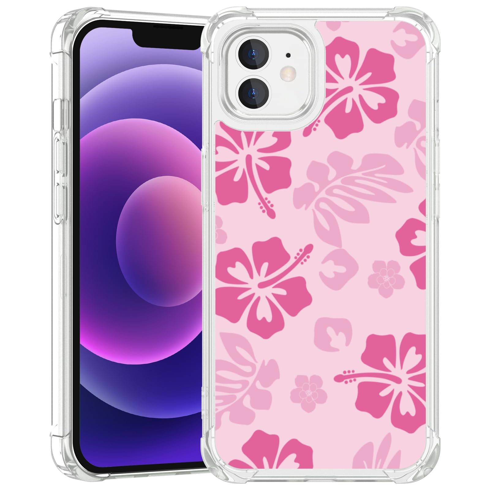 Amazon.com: Pink Hibiscus Phone Case Compatible with iPhone 12/12 Pro 6 ...