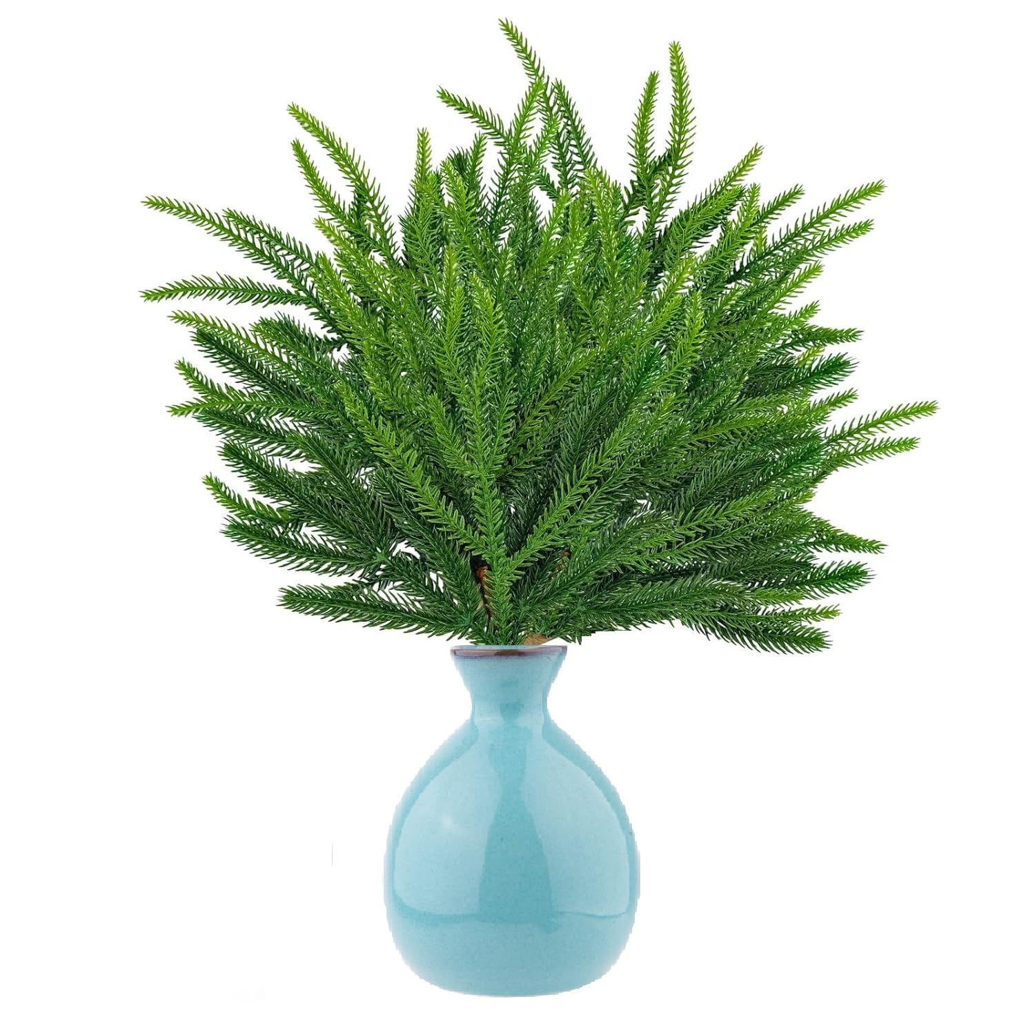 Amazon.com: 12Pcs Christmas Real Looking Norfolk Pine Branches, 18 Inch ...
