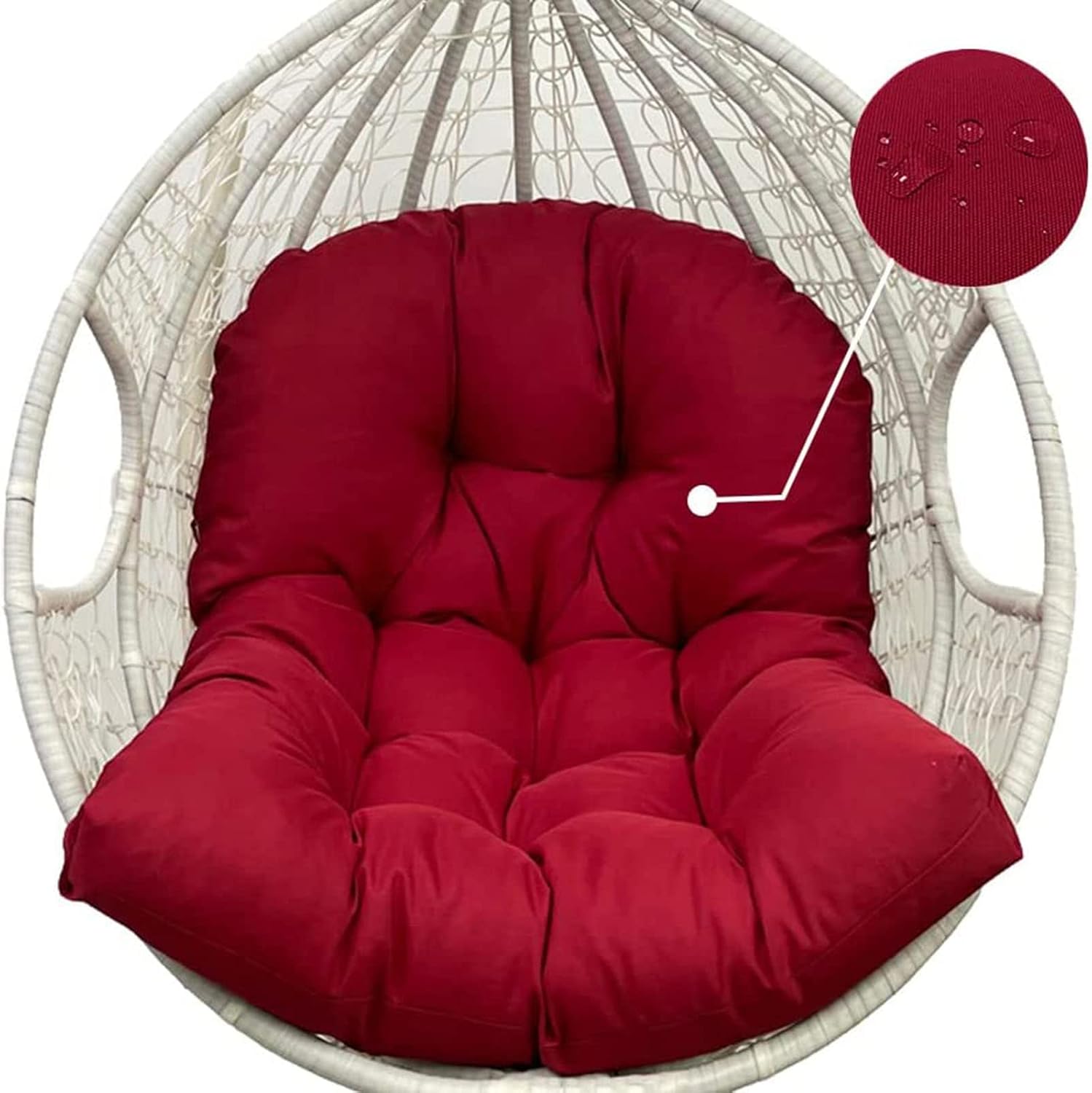 Amazon.com : ZTGL Hanging Basket Chair Cushion Waterproof, Overstuffed ...