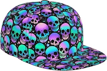 Amazon.com: Halloween Baseball Cap, Flat-Brimmed Hat, Adjustable ...