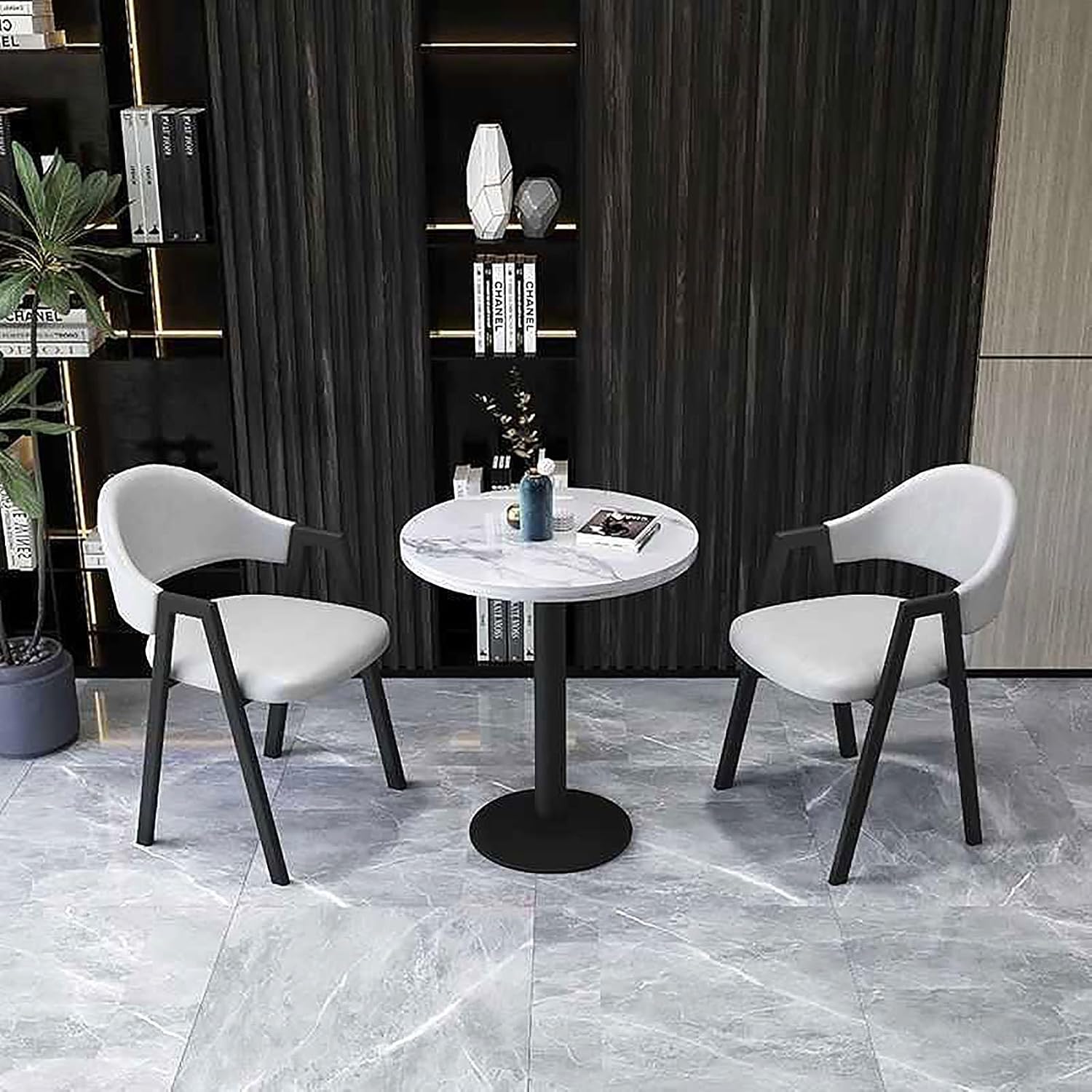 Amazon.com: 3 Piece Dining Table Set, Round Modern Dining Coffee Table ...