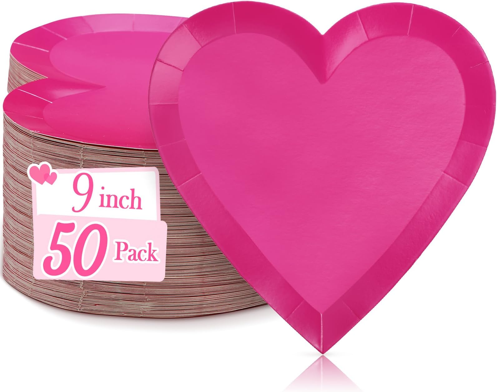 Amazon.com: xo, Fetti Hot Pink Foil Heart Plates - 25 pack | Vday Cake ...