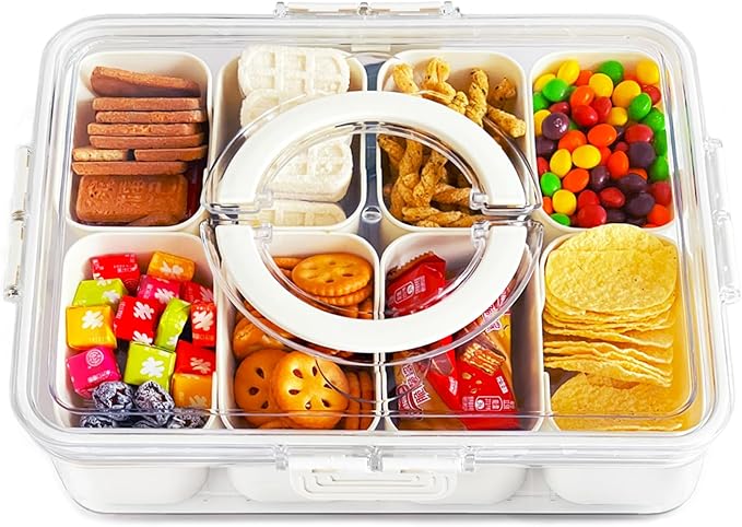 Amazon.com | BOAJUNWU 8 Compartment Snackle Box, Modern Style Snack ...