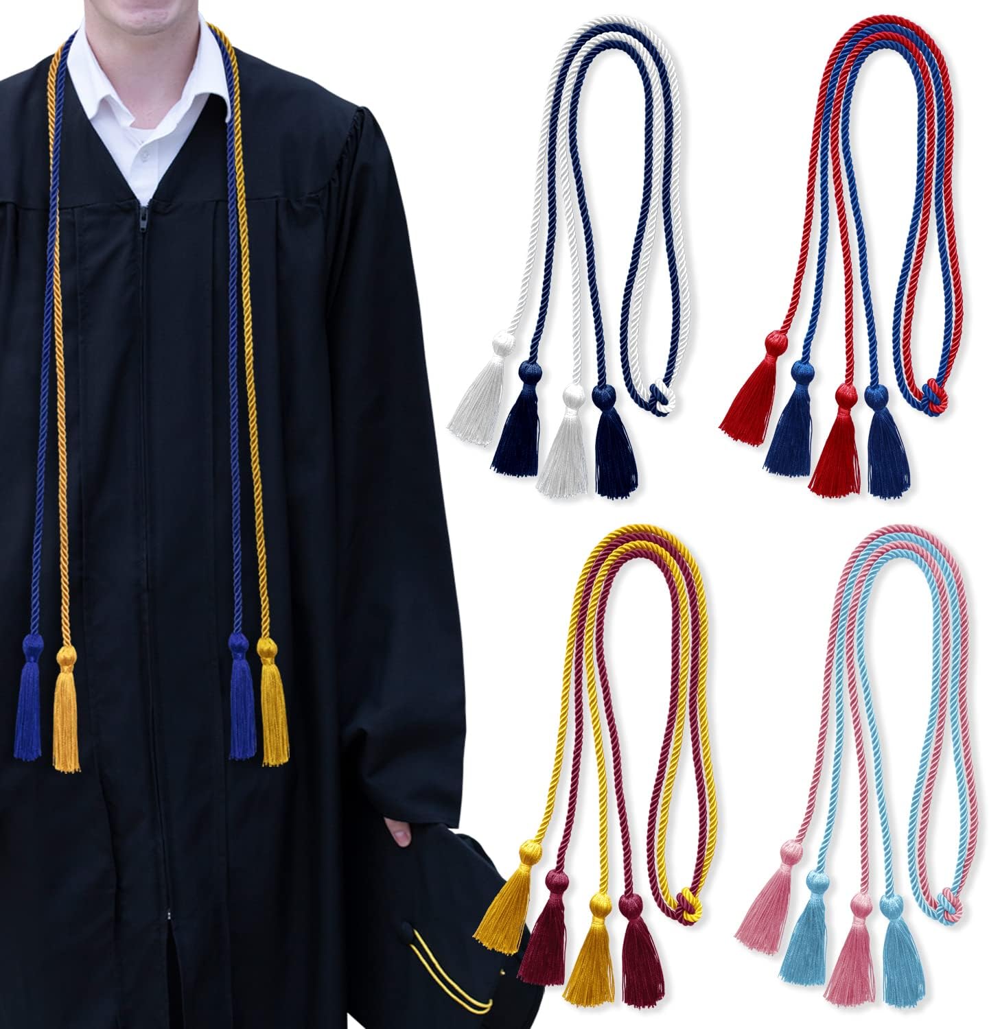 Amazon.com: Endea Graduation Custom Double Honor Cords 63" Personalize ...