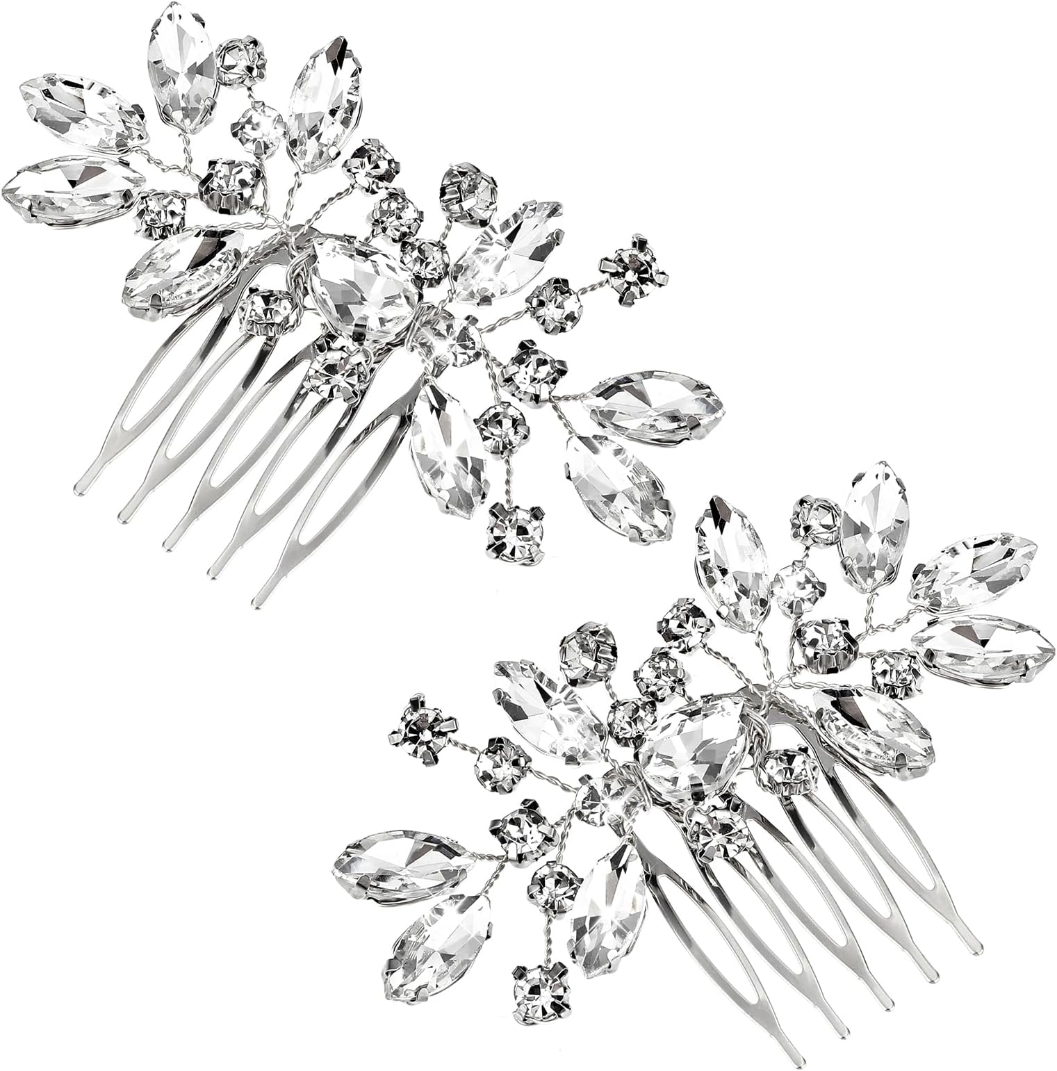 Amazon.com : Xinjoduz Bridal Hair Comb, 2 PCS Rhinestone Wedding Hair ...