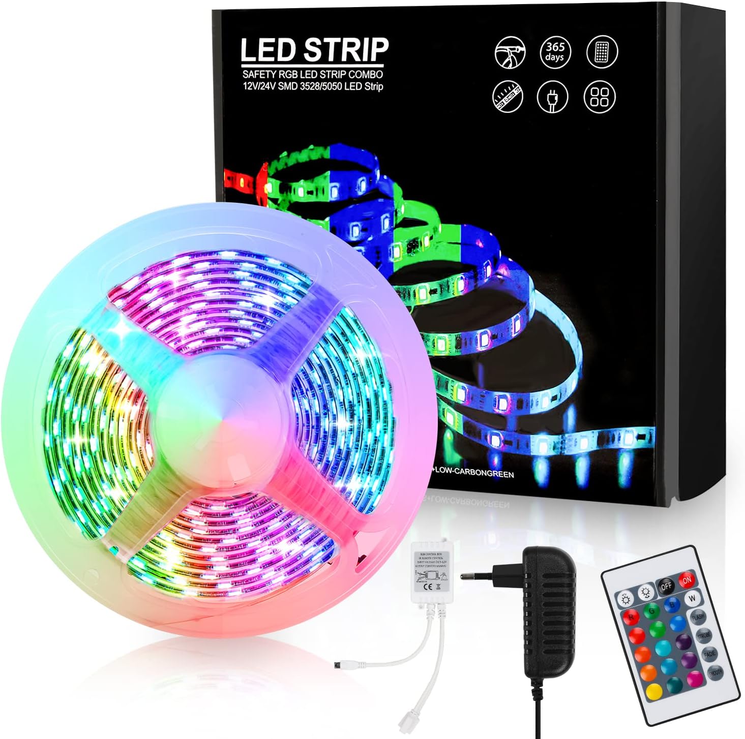 Sonnewelt LED Strip 1M,RGB SMD 5050 LED Streifen Selbstklebend ...