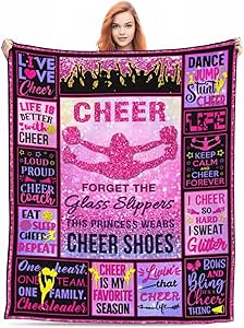 Amazon.com: Feim-AO Cheerleader Gifts for Girls Cheer Throw Blanket ...