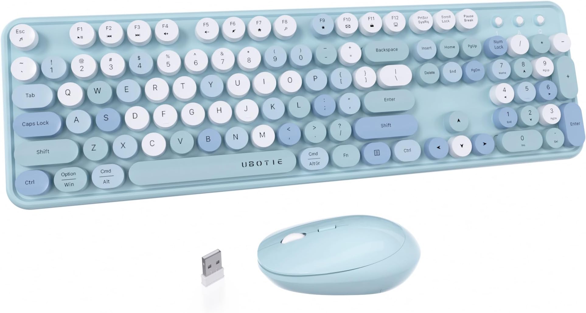 Amazon.com: UBOTIE Colorful Computer Wireless Keyboard Mouse Combos ...