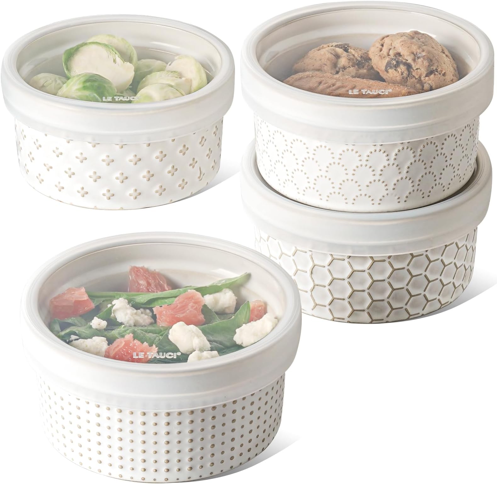 Amazon.com: LE TAUCI Ramekins with Lids, 12 oz Ramikin Set for Creme ...