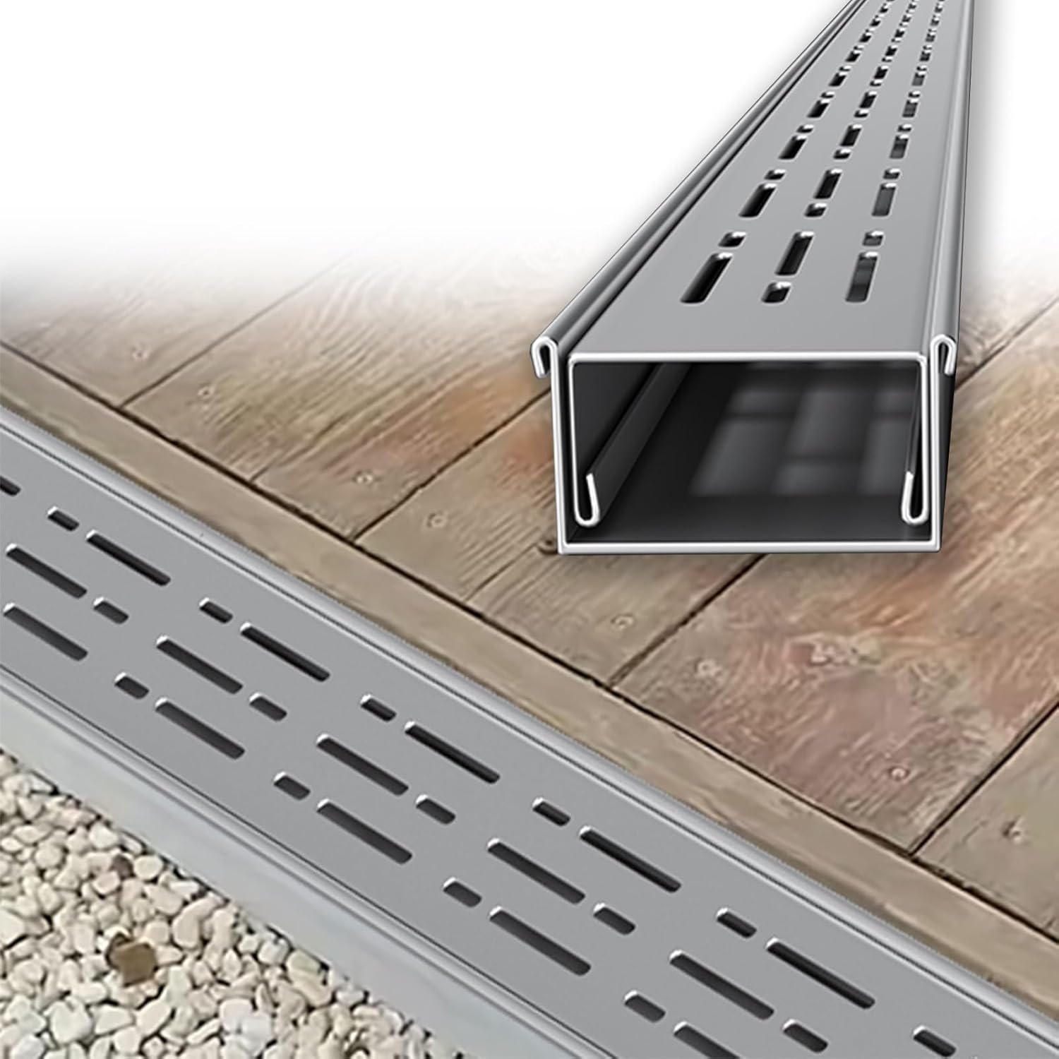 Patio Water Drain Trench Channel, Shallow Linear Channel Drain for ...