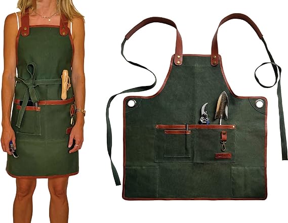 Amazon.com: Garden Apron for Women Men, Gardening Apron with Pockets ...