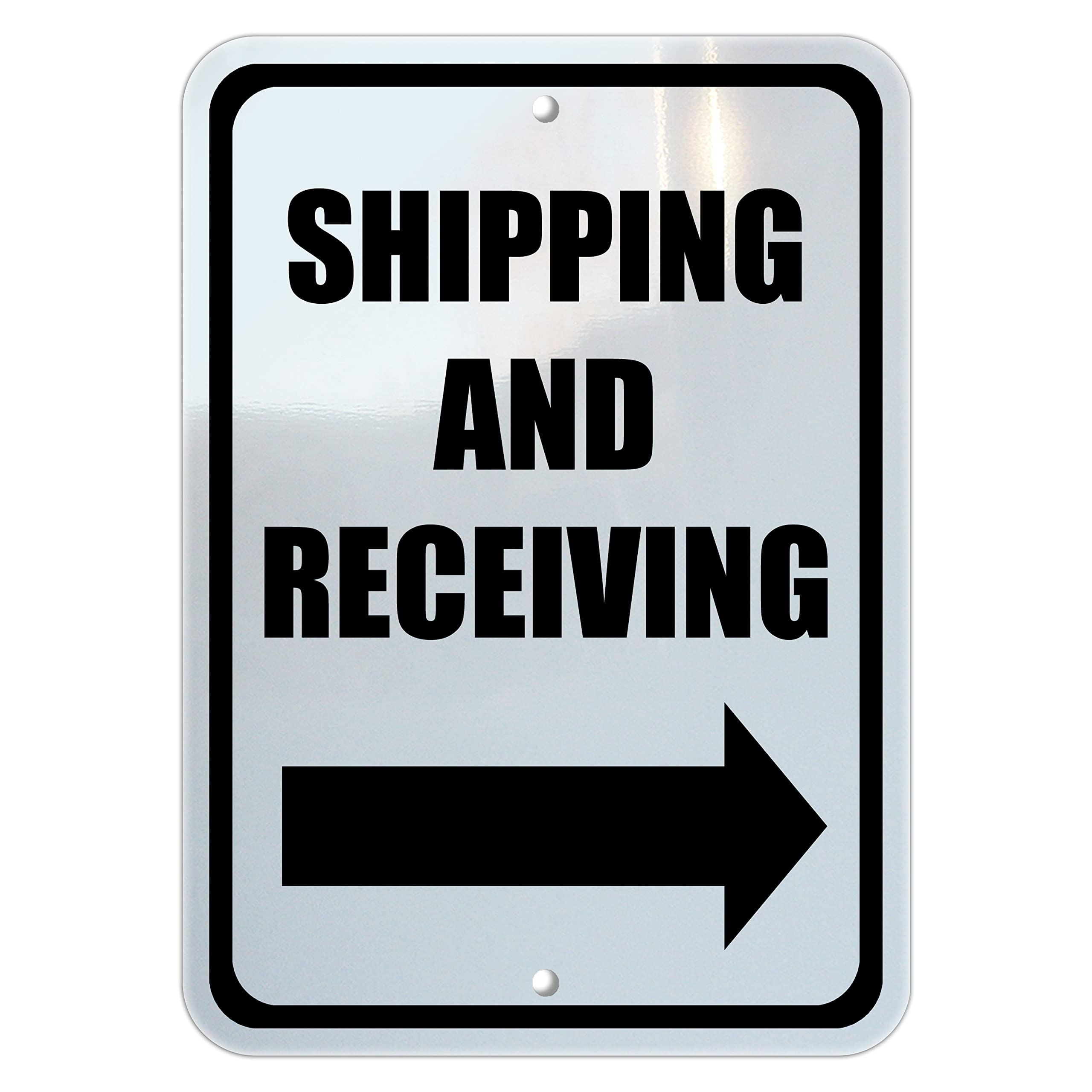 Amazon.com: Shipping and Receiving Sign, Right Arrow Directional, Black ...