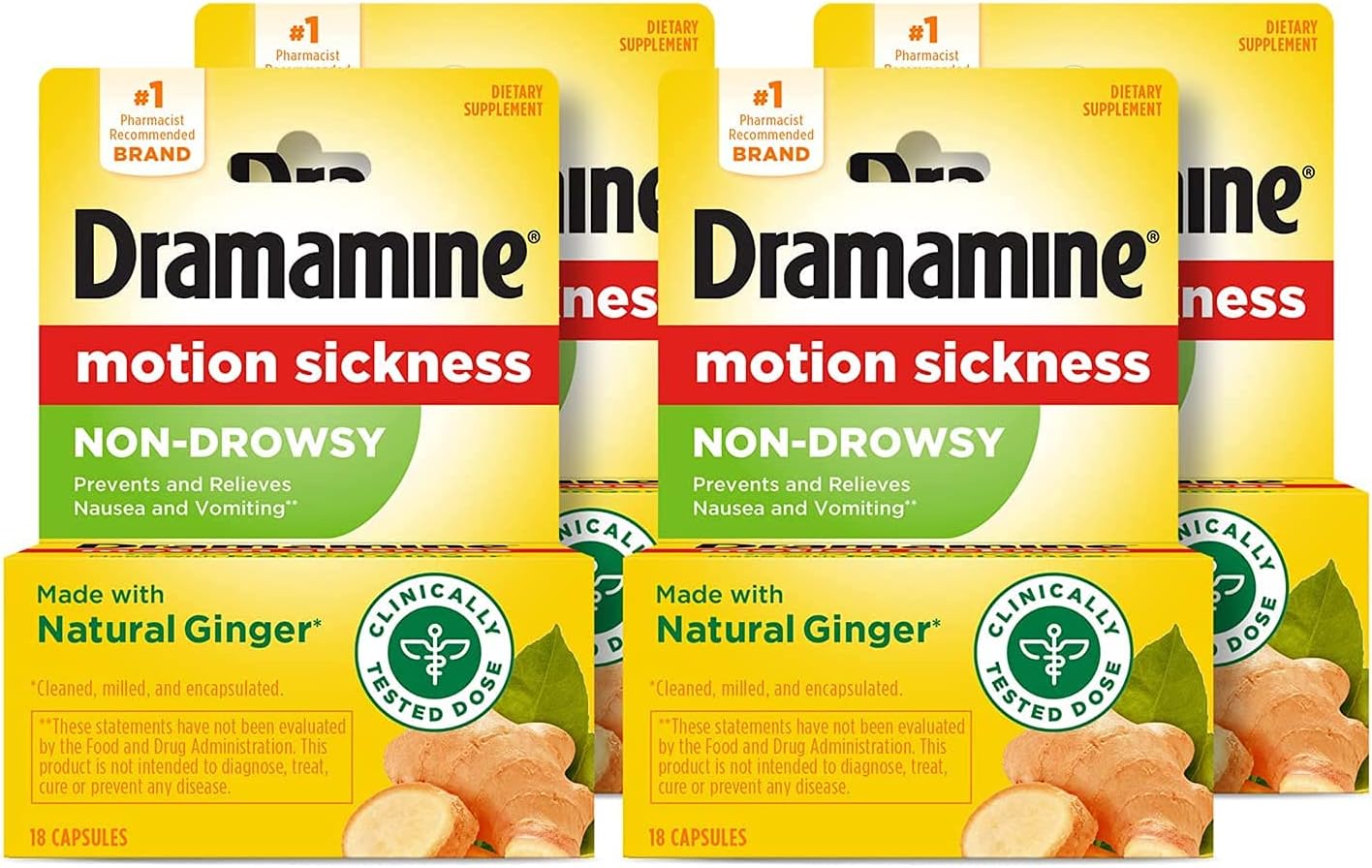 Amazon.com: Dramamine Non-Drowsy Naturals Motion Sickness Relief |Made ...