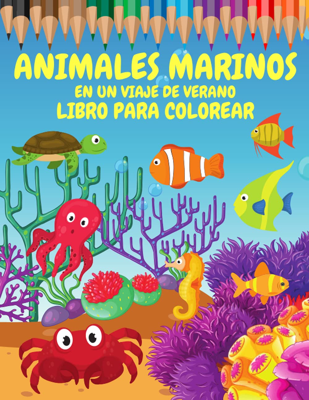 Buy Animales Marinos en un viaje de verano: Libro para colorear ...
