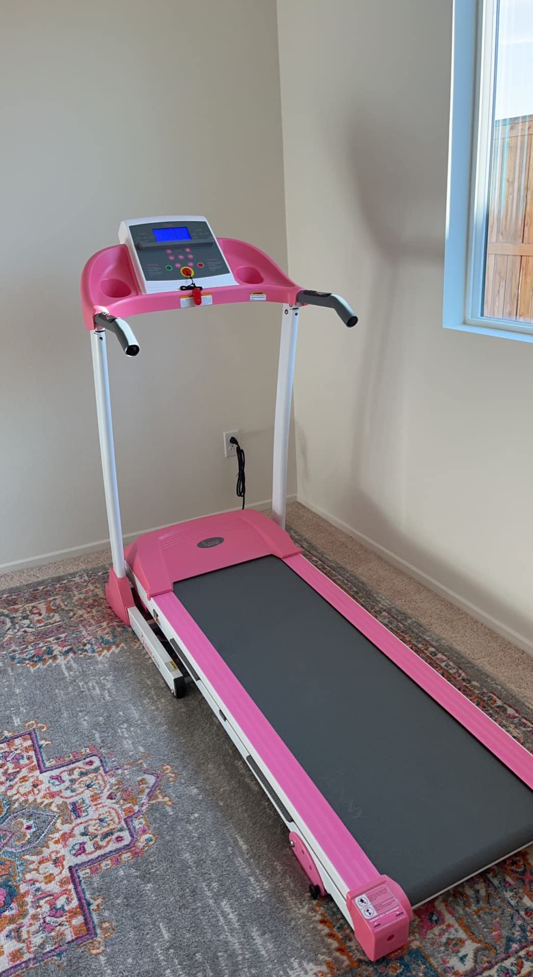$11/mo - Finance Sunny Health & Fitness P8700 Pink Treadmill, 62 L x 27 ...