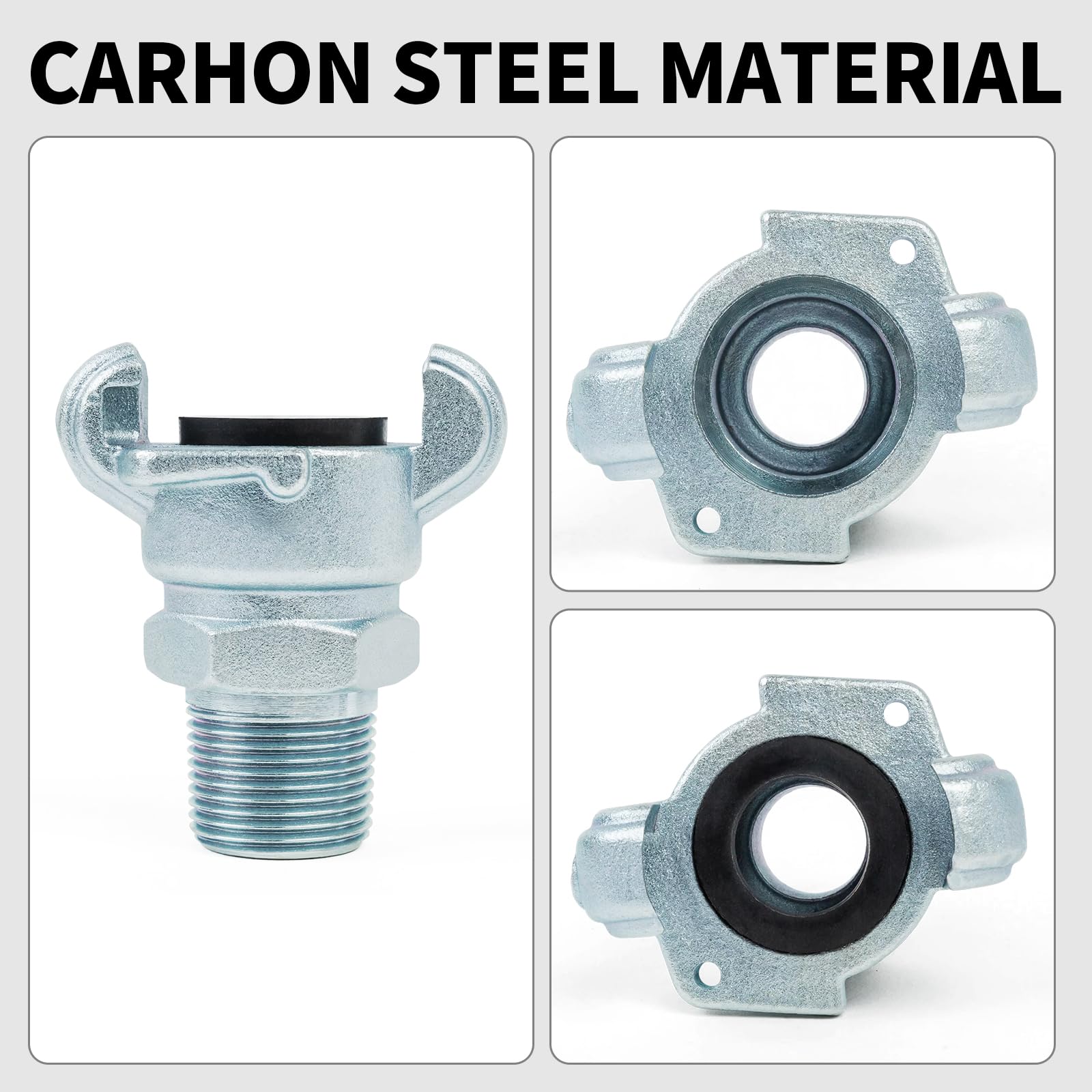 Snapklik.com : ChillWaves Iron Air Hose Fitting, 3/4" NPT Male 2 Lug ...
