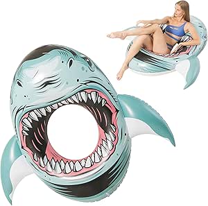5 Pcs Swimming Pool Floats Adults | Shark Floaties Inflatable Floating ...