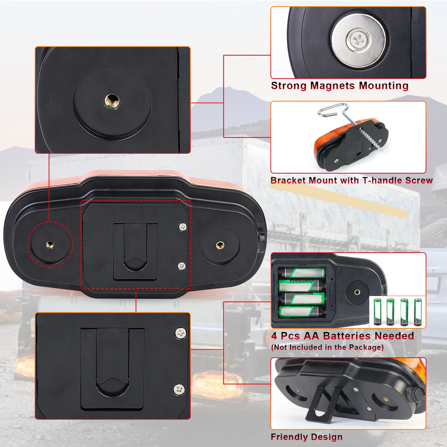 Snapklik.com : Wireless Logger Light Kit, Magnetic Amber LED Warning ...