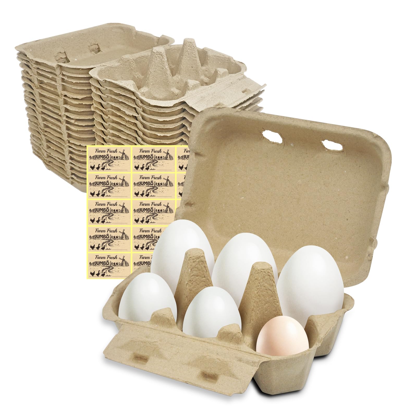 Amazon.com: HavRixor Jumbo Duck Egg Cartons 20 Pack- Holds Up to Half ...