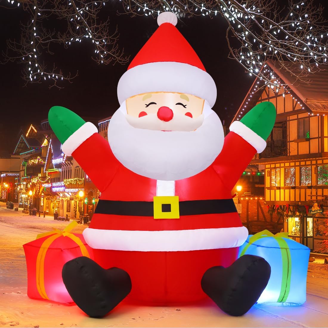 GOOSH - Inflables de Navidad de 1.5 m de Santa Claus para decoración al ...