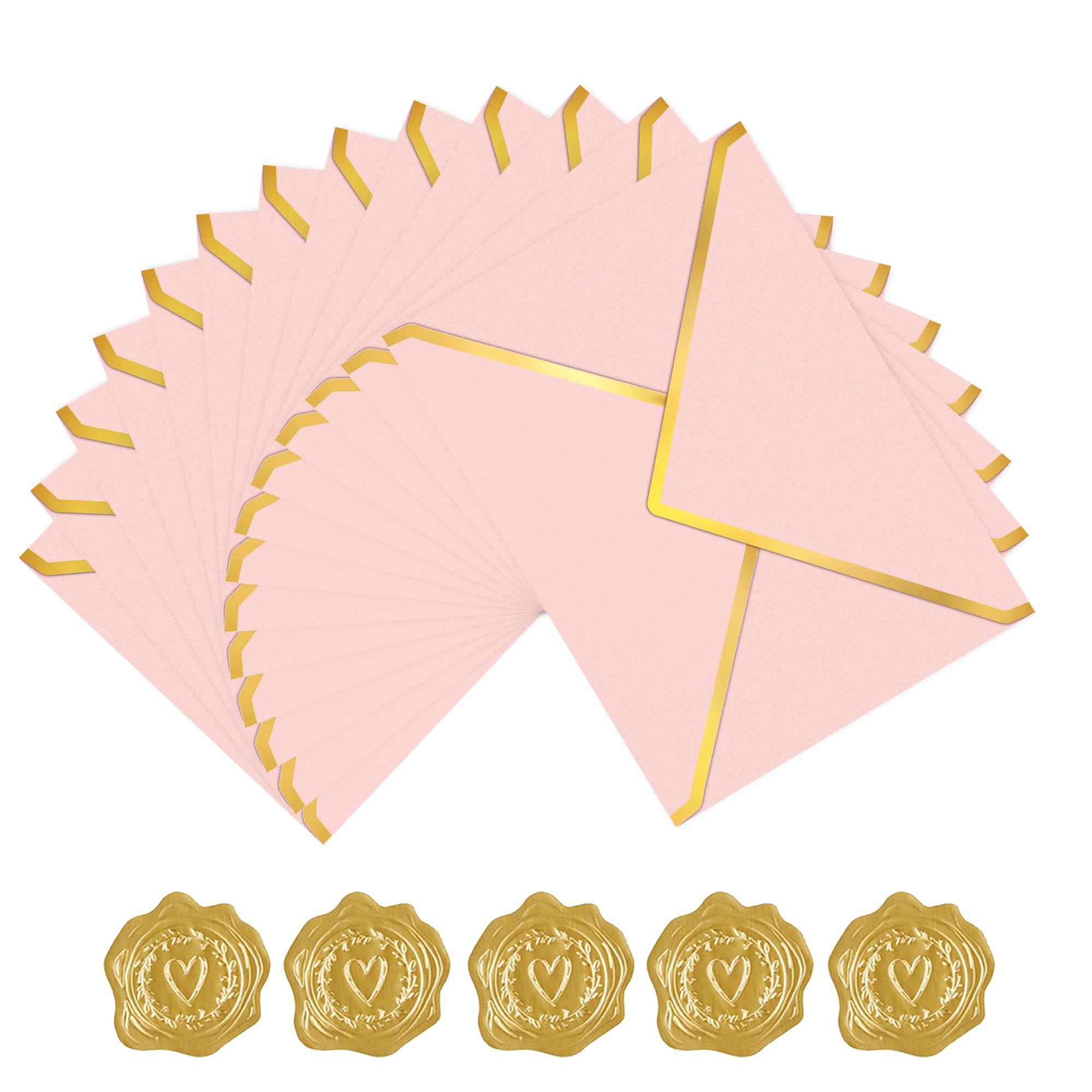 Amazon.com : AVERZELLA 60 Pack Gold Envelopes 5x7 Bulk Pink, 250G ...