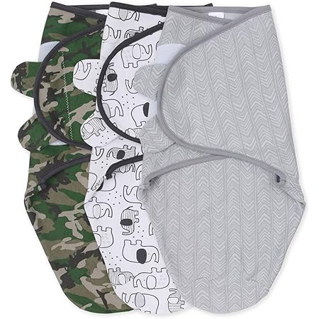 Amazon.com: The Peanutshell Swaddle Set for Baby Boys - Camo & Elephant ...