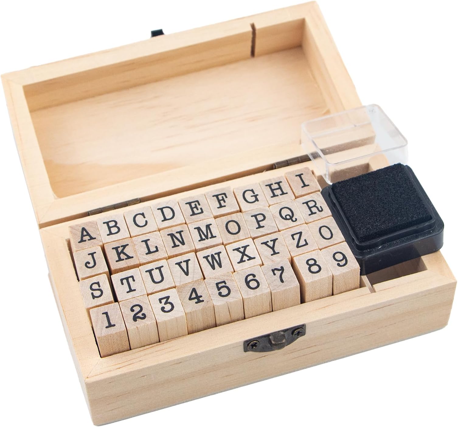 Amazon.com: Set of 70pcs Vintage Style Wooden Rubber Alphabet Letters ...