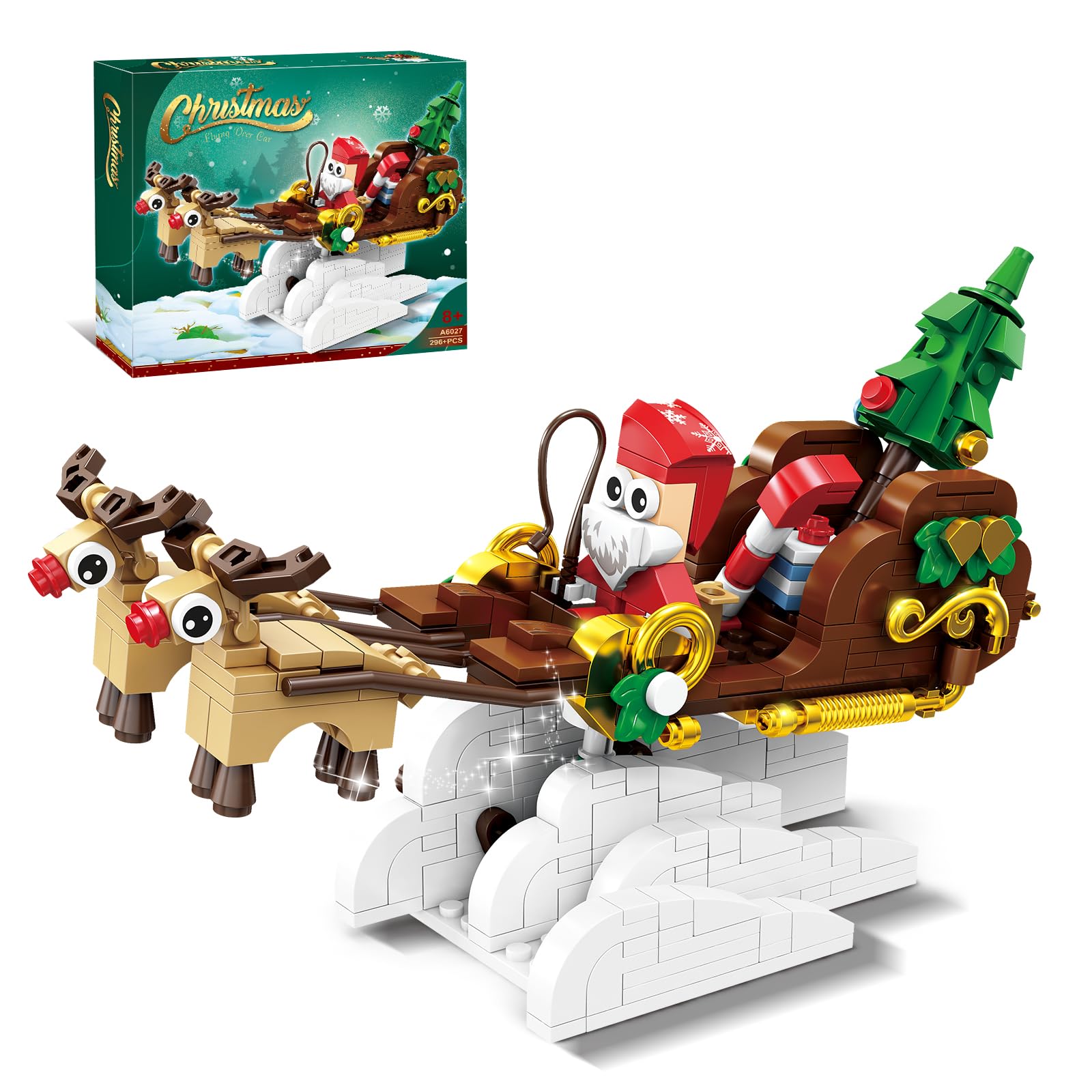Amazon.com: KAZI Santa's Sleigh Building Toys for Kids,Santa Sleigh ...