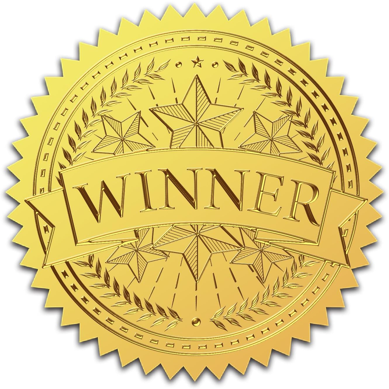 CHGCRAFT 100PCS Winner Star Gold Foil Certificate Seals Gold Foil ...